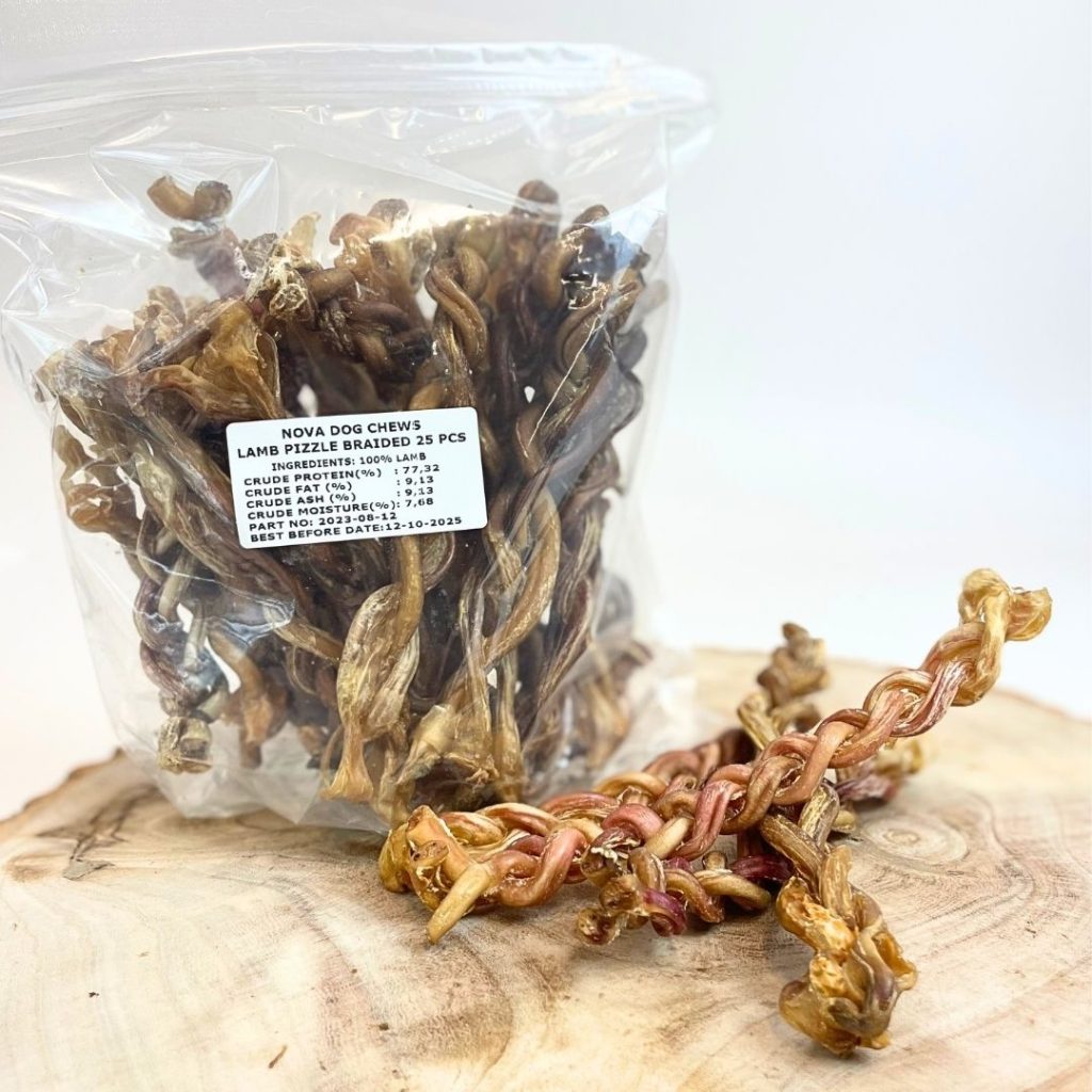 Lamb Pizzle Braided 15cm (25 pack) - Nova Dog Chews