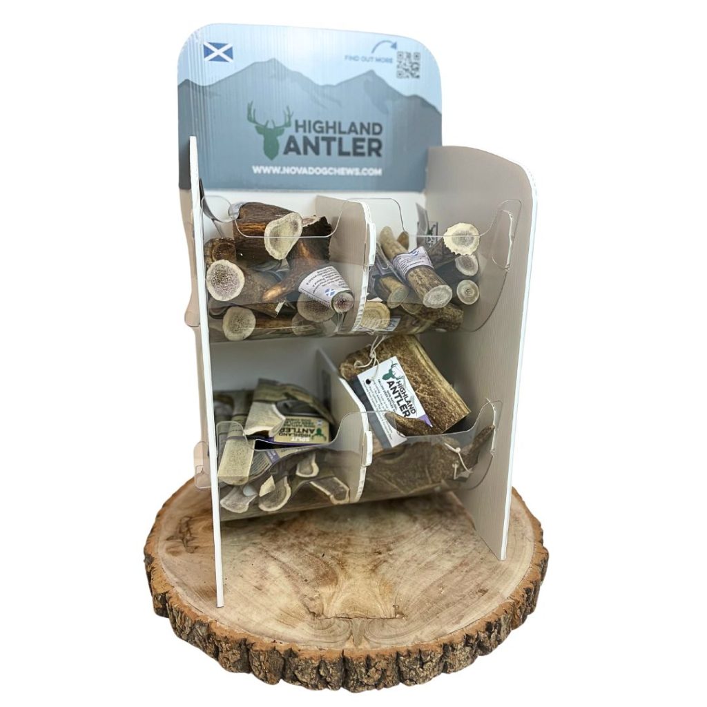 Highland Antler Branded Counter Top Stand – Nova Dog Chews