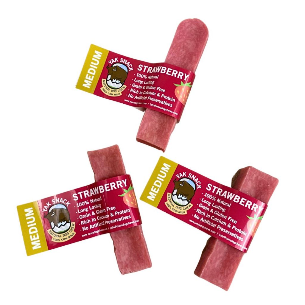 Yak Snack Strawberry Medium - Nova Dog Chews